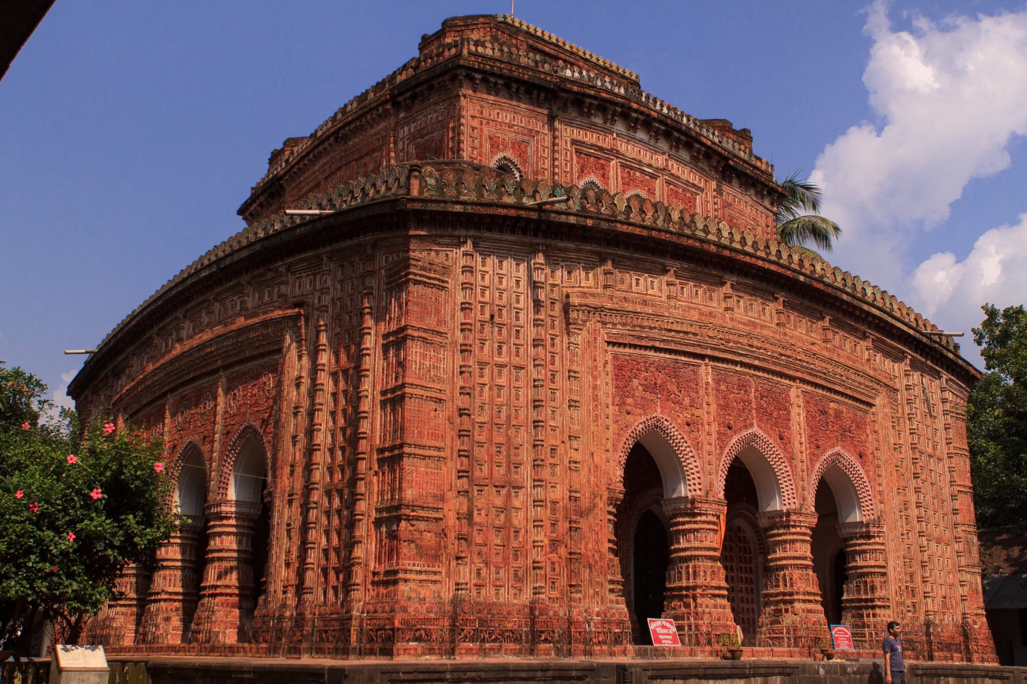 The ornate terracotta facade of Kantajew Temple, glowing under the ...
